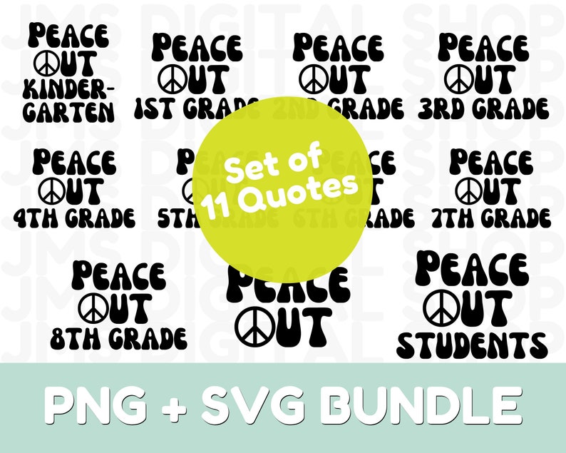 Peace Out Svg Summer Break Svg End of School Year Svg Last Day of ...