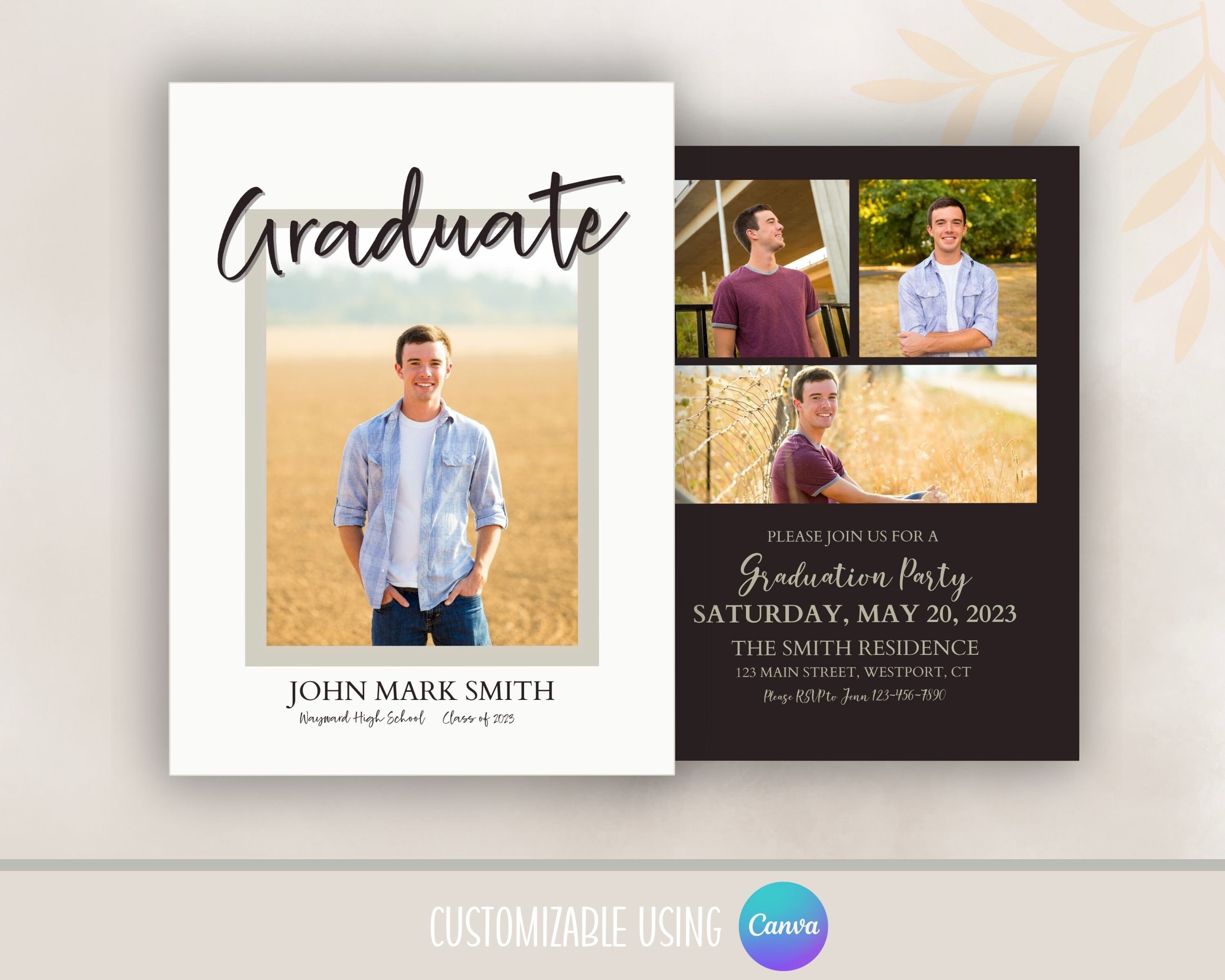 Graduation Invitation 2023 Template Modern Graduation Announcement ...