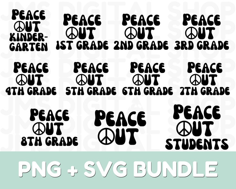 Peace Out Svg Summer Break Svg End of School Year Svg Last Day of ...