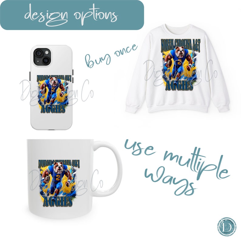 NC A&T Aggie Dawg Mascot: HBCU Digital PNG File - Etsy