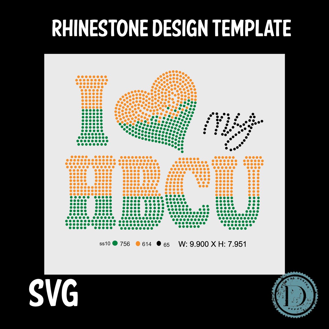 HBCU Rhinestone Template | Digital Download Svg | DIY Crafting File ...