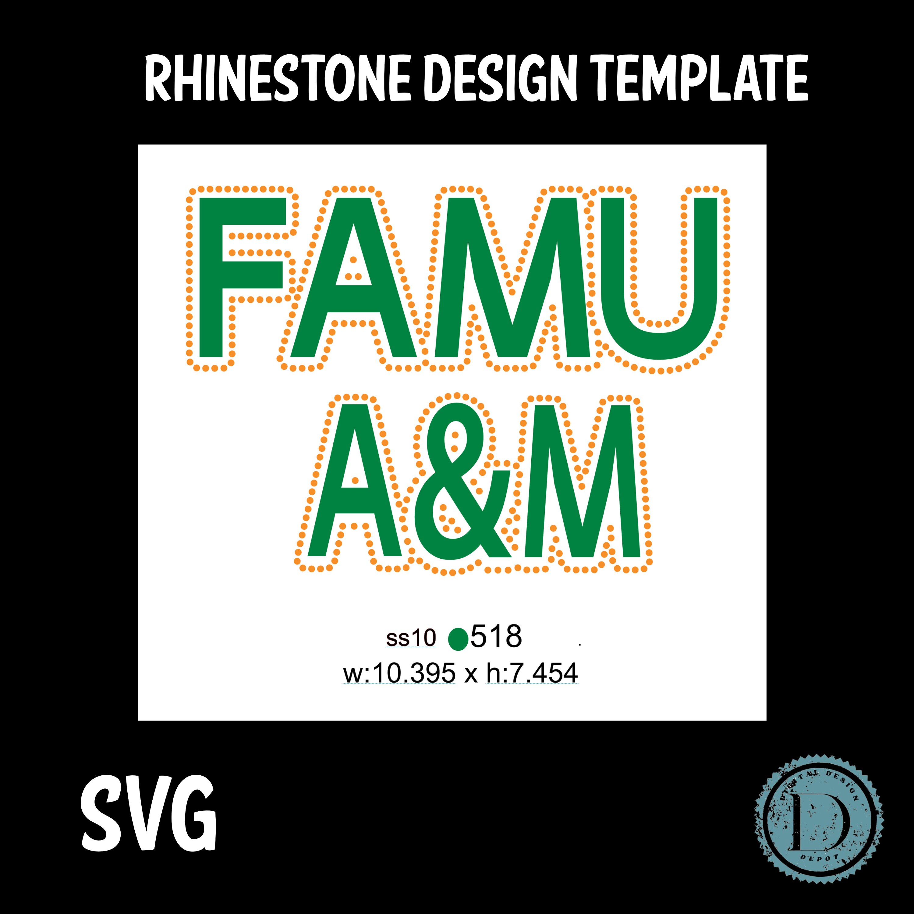 FAMU HBCU Rhinestone Svg Template | Digital Download | DIY Crafting ...