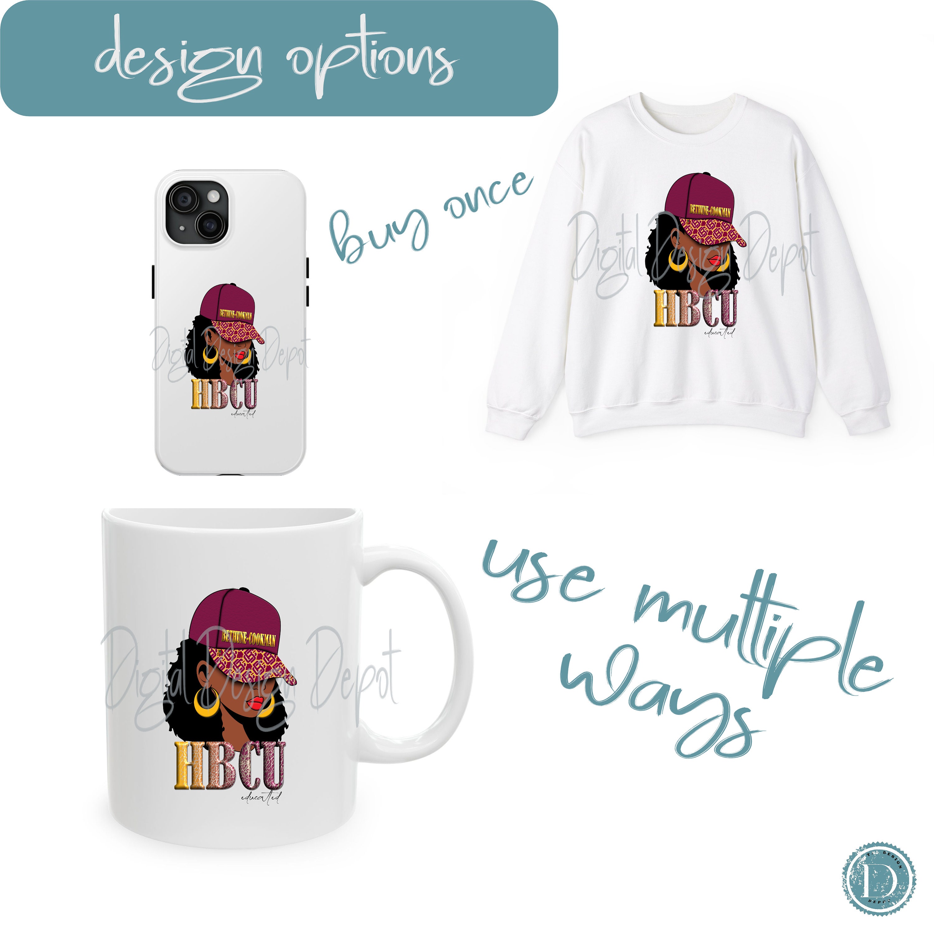 Bethune-cookman HBCU PNG Bundle: Digital File for Sublimation - Etsy