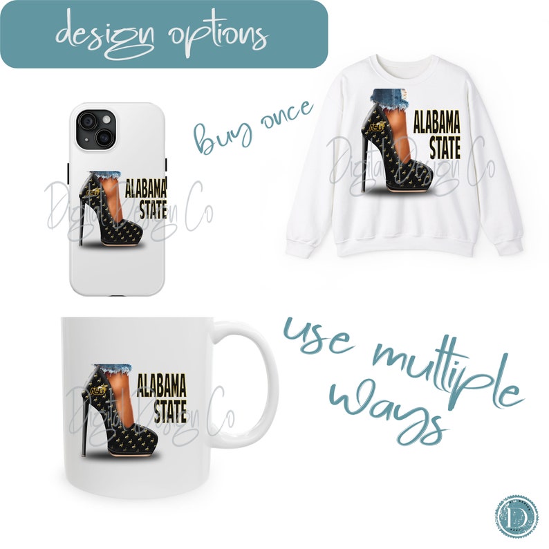 Alabama State HBCU Heels PNG Bundle: Sassy Shoes Sublimation (digital ...