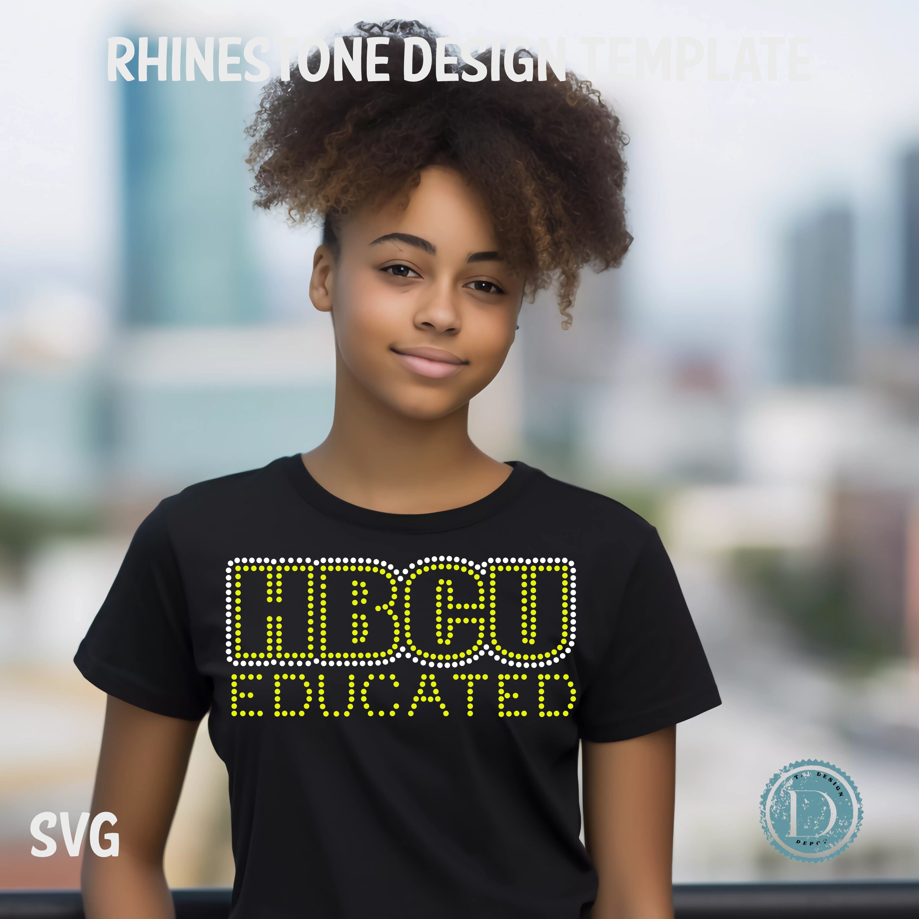 HBCU Educated Rhinestone Template: DIY Crafting File (digital Download ...