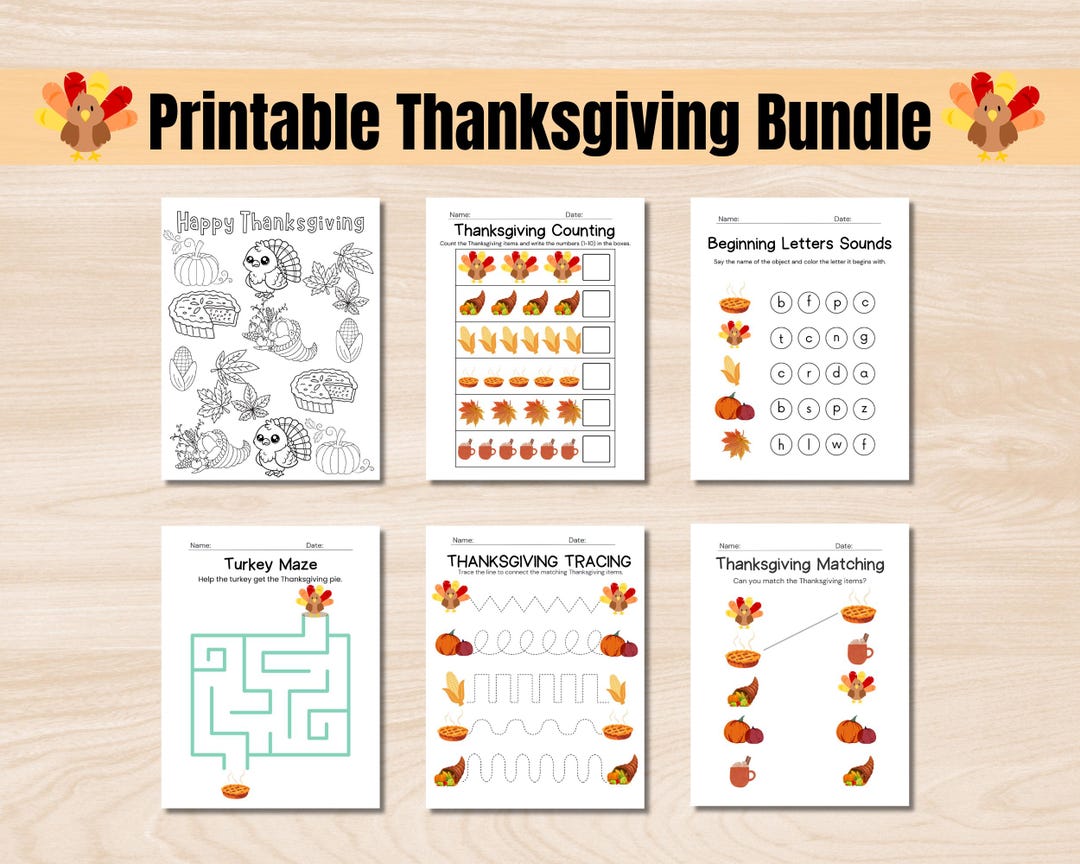 Thanksgiving Bundle Pre-k/kindergarten - Etsy
