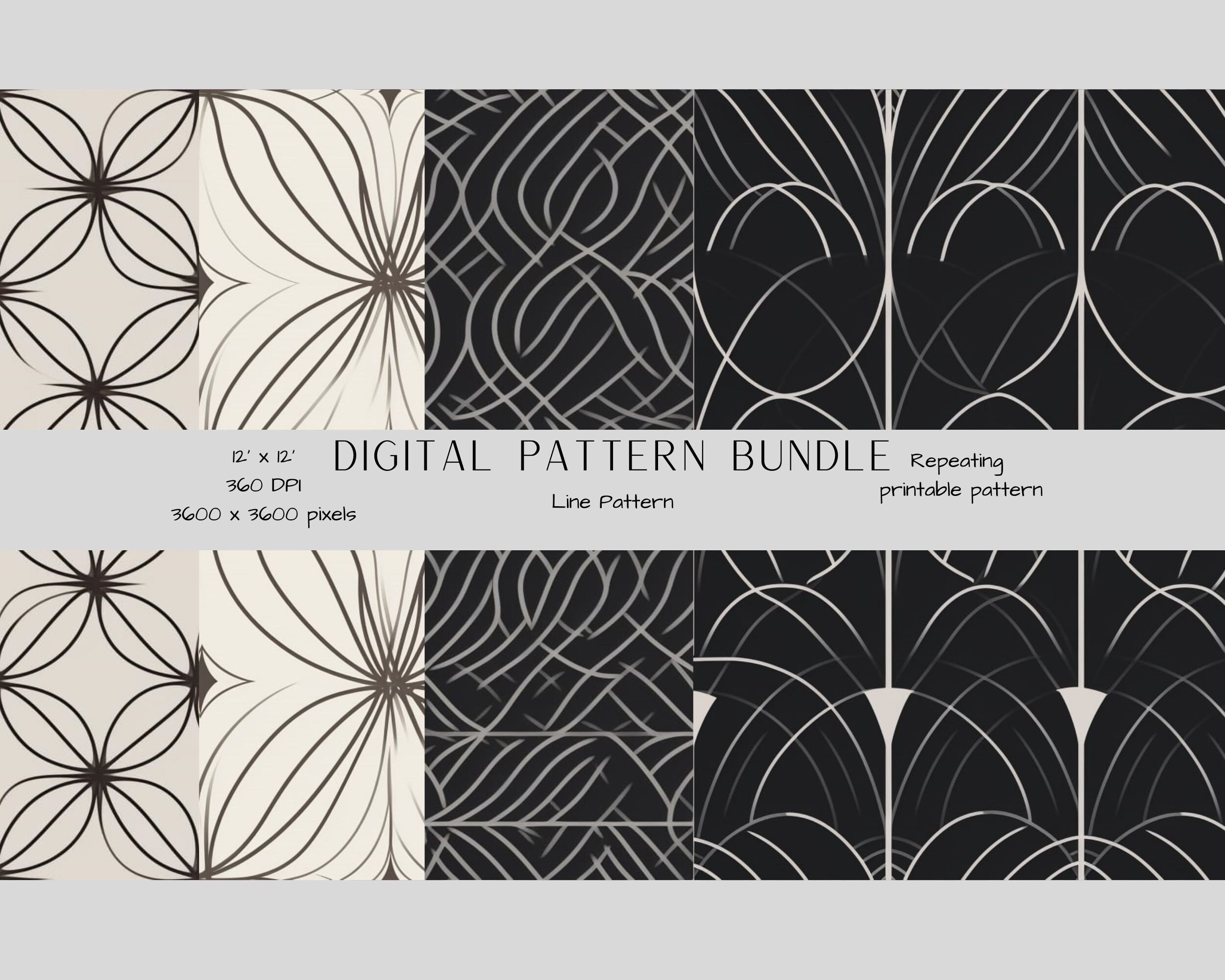 Line Pattern Digital Paper, Printable Paper, Simple Patterns, Blissful ...
