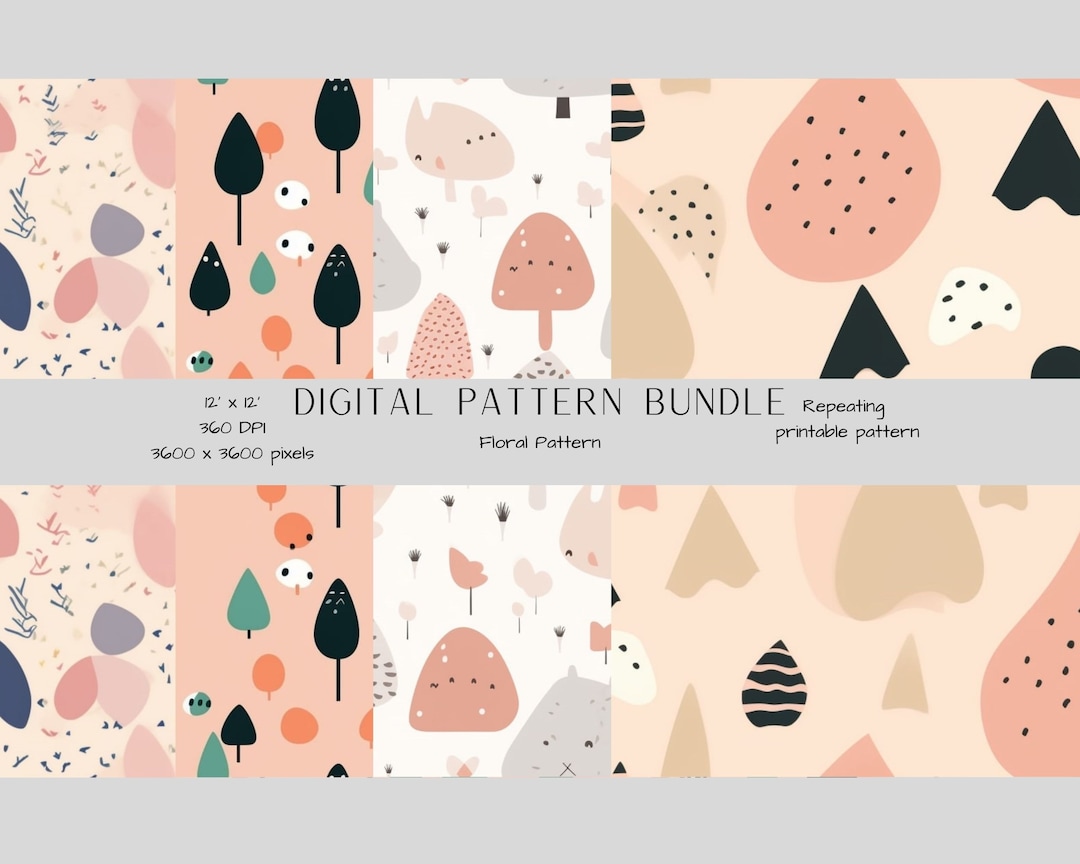 Digital Paper Trees, Trees, Digital Paper Bundle, Tree Prints, Tree ...
