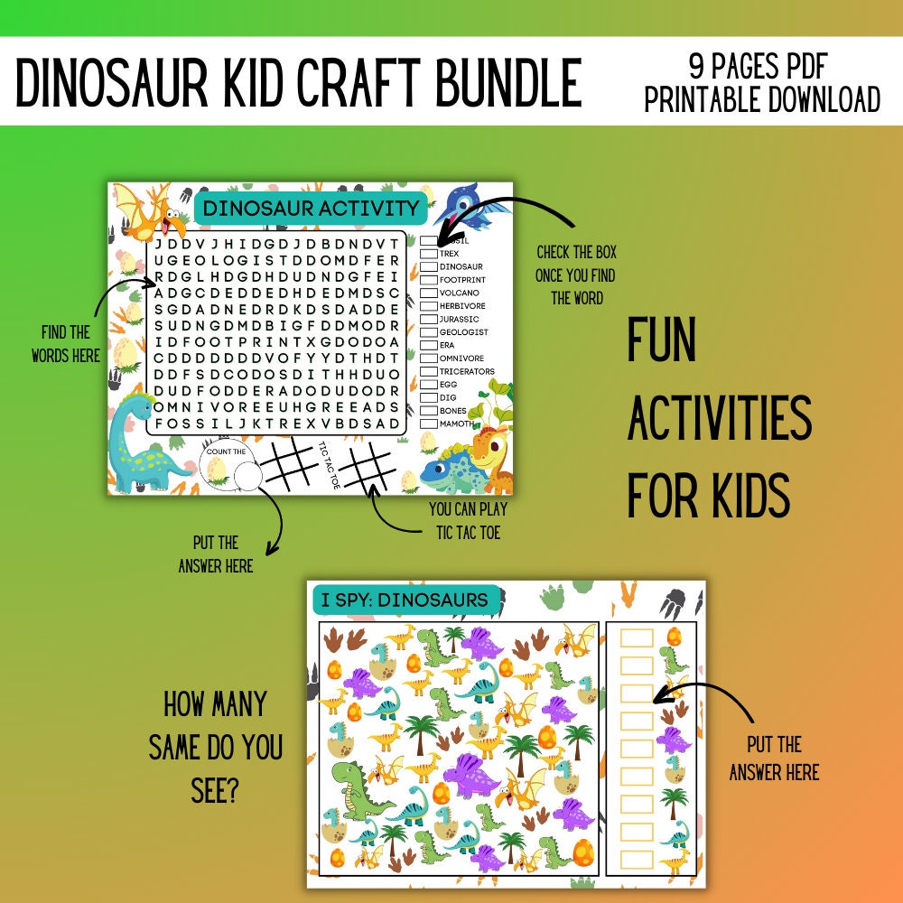 Dinosaur Craft for Kids, Dinosaur Craft Printable, Dinosaur Printable ...