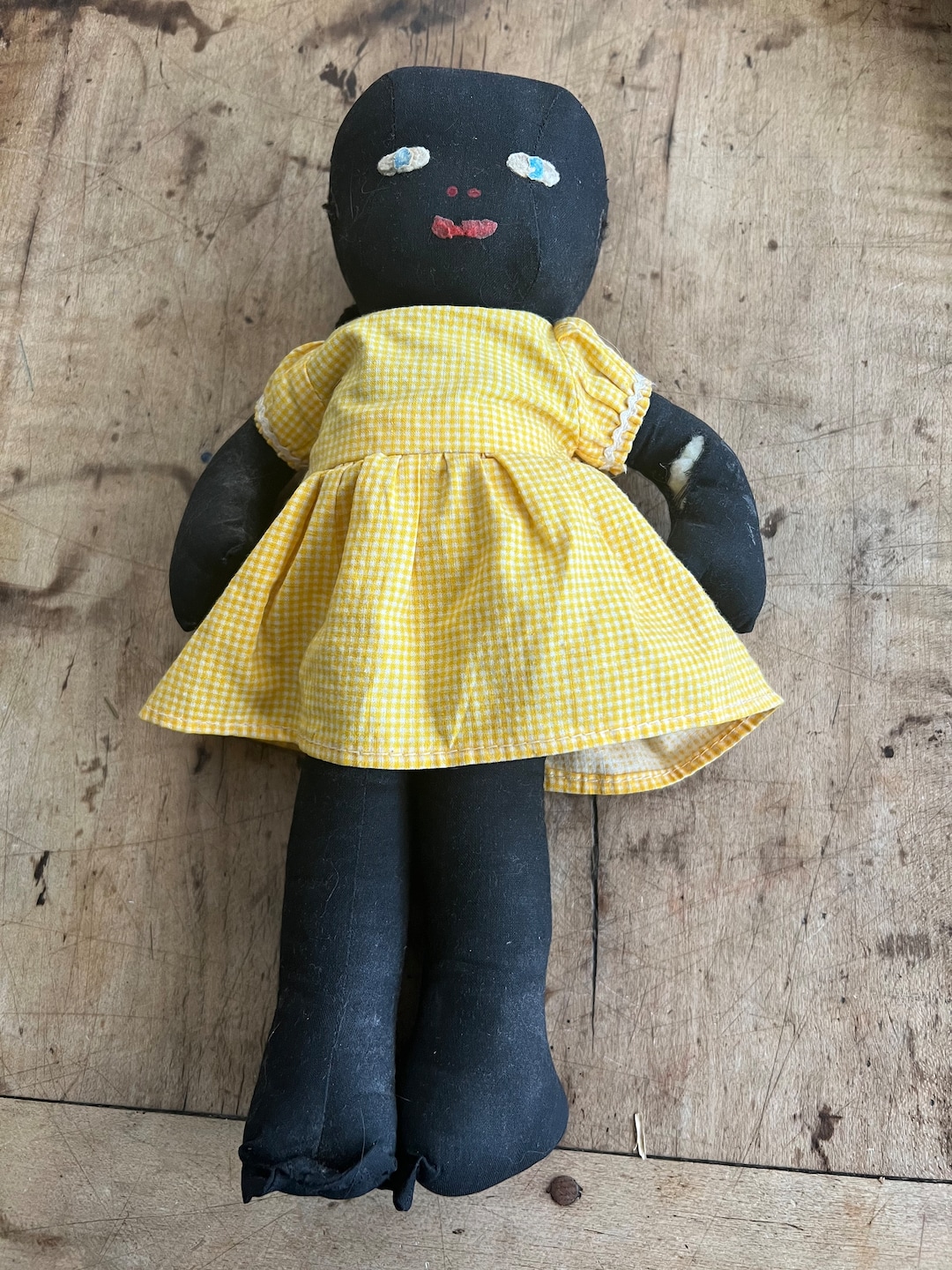 Vintage Black Rag Doll - Etsy