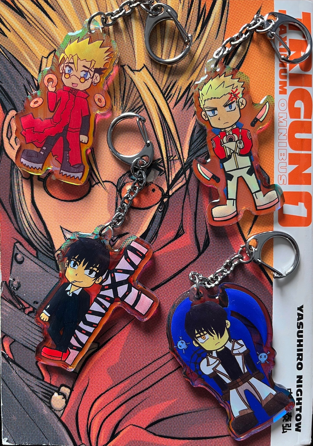 Trigun Double - Sided Keychain's (rainbow Holographic) - Etsy