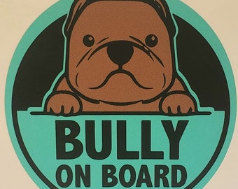 Bully on Board Car Decal, American Bully Owner Gift, Dog Mom Gift ...