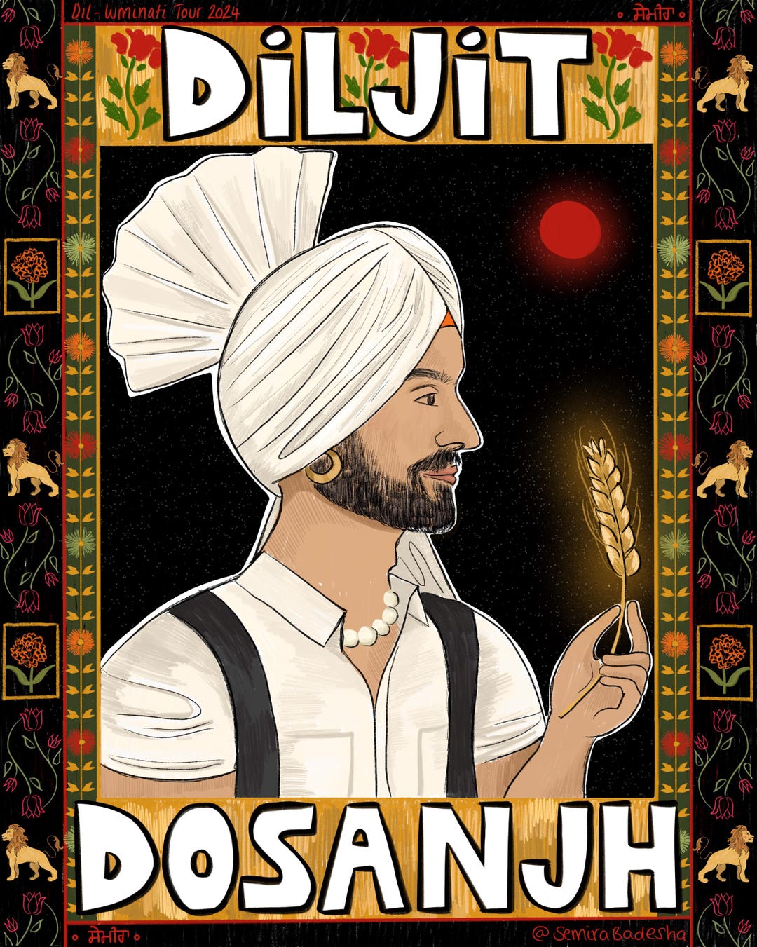 Diljit Dosanjh Poster/ Art Print - Etsy