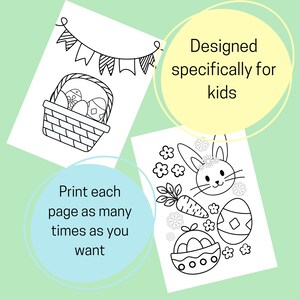 Kids Easter Printable Colouring Pages - 5 Pack - Etsy