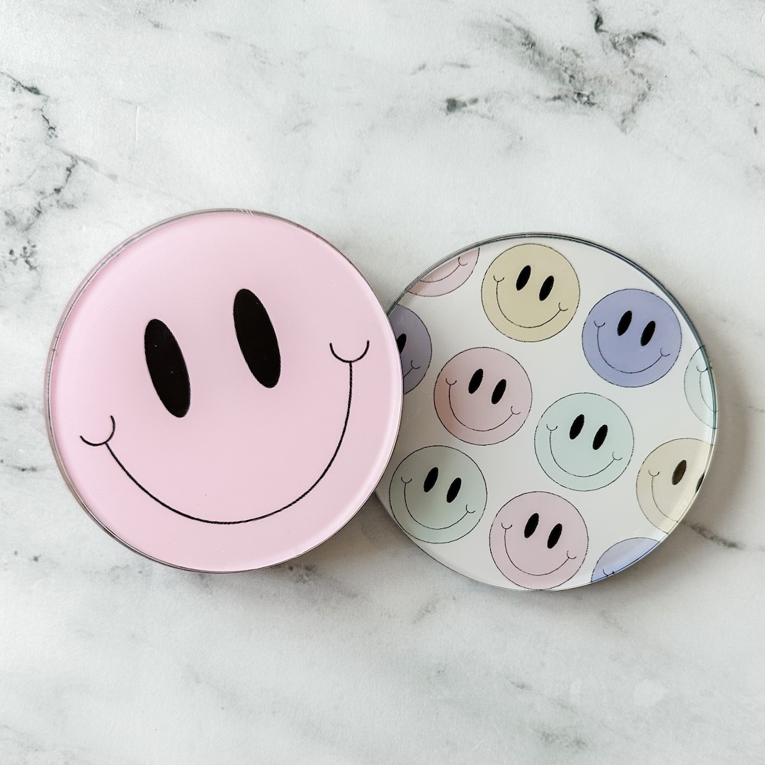 Preppy Smiles! Acrylic 4 Inch Coaster - Coffee Table, Bar Cart or Desk ...