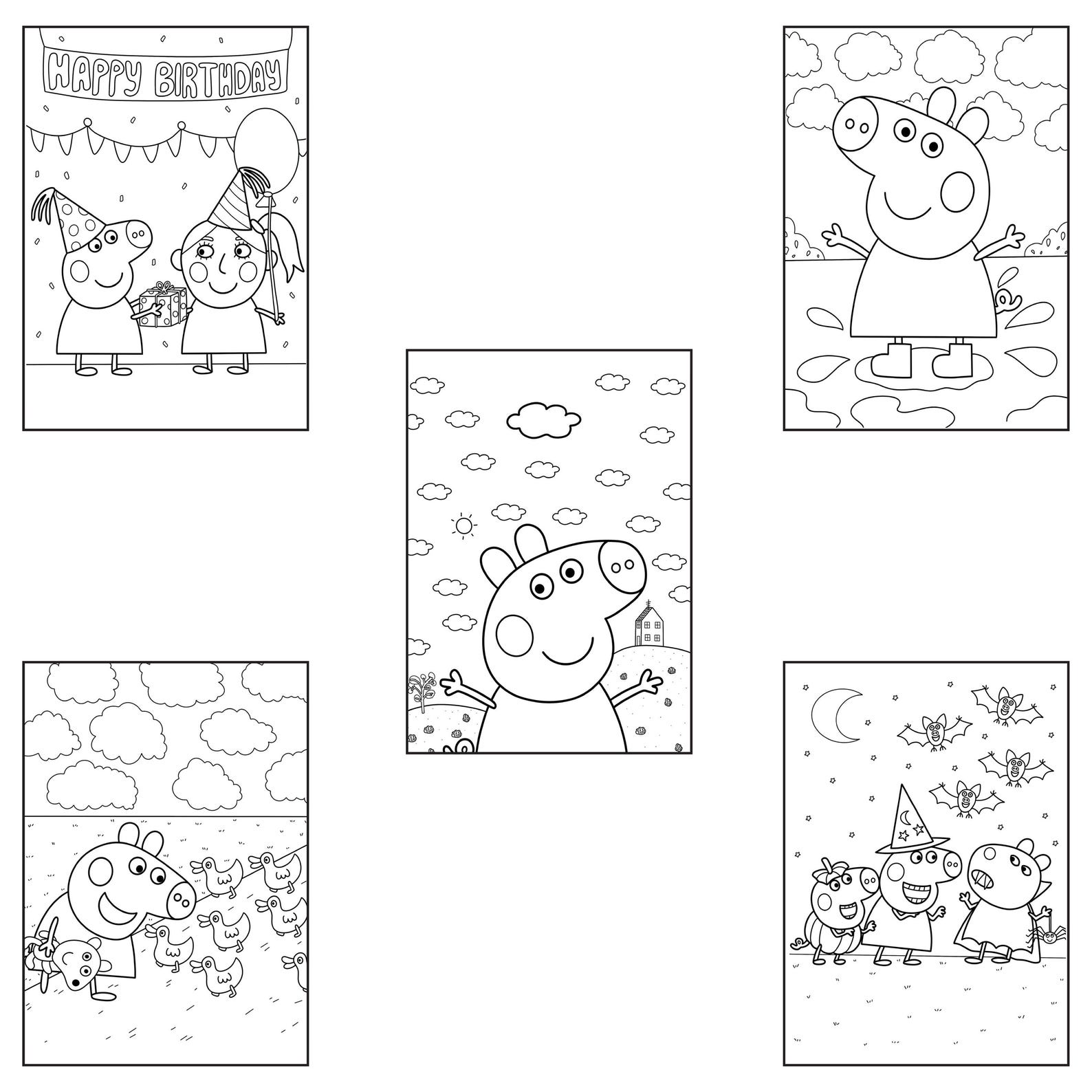 10 Peppa Pig Colouring Sheets for Kids - Peppa Pig Download - Digital ...