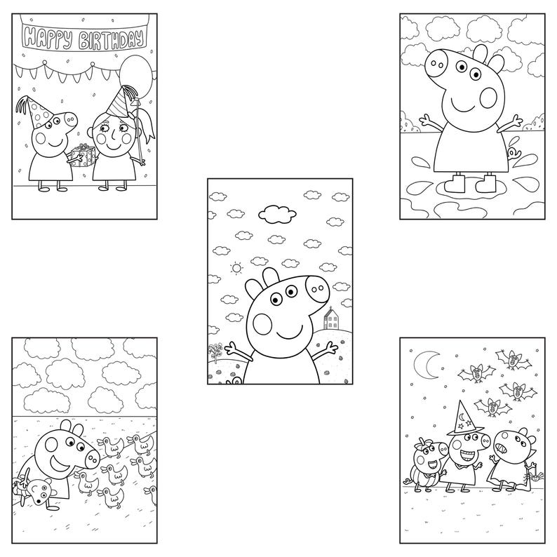 10 Peppa Pig Colouring Sheets for Kids - Peppa Pig Download - Digital ...