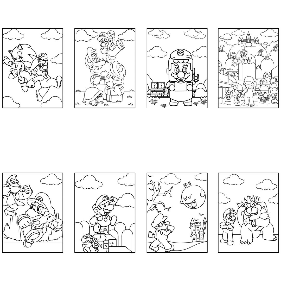 Mario Colouring Pages for Kids, Cute 48 Printable Colouring Pages ...