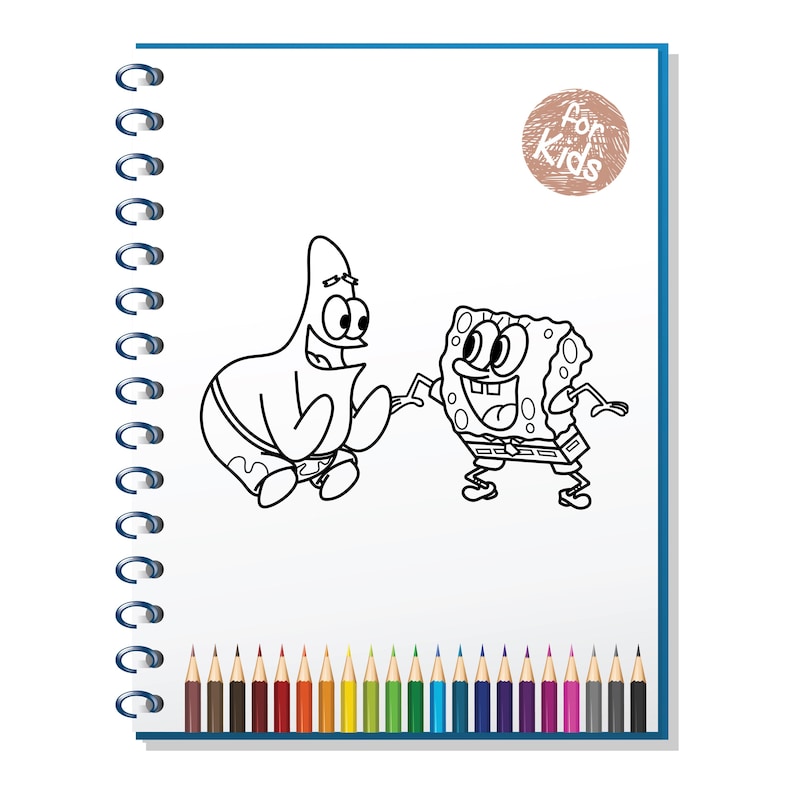 6 Spongebob Colouring, Spongebob Printable Sheets for Kids, Digital ...