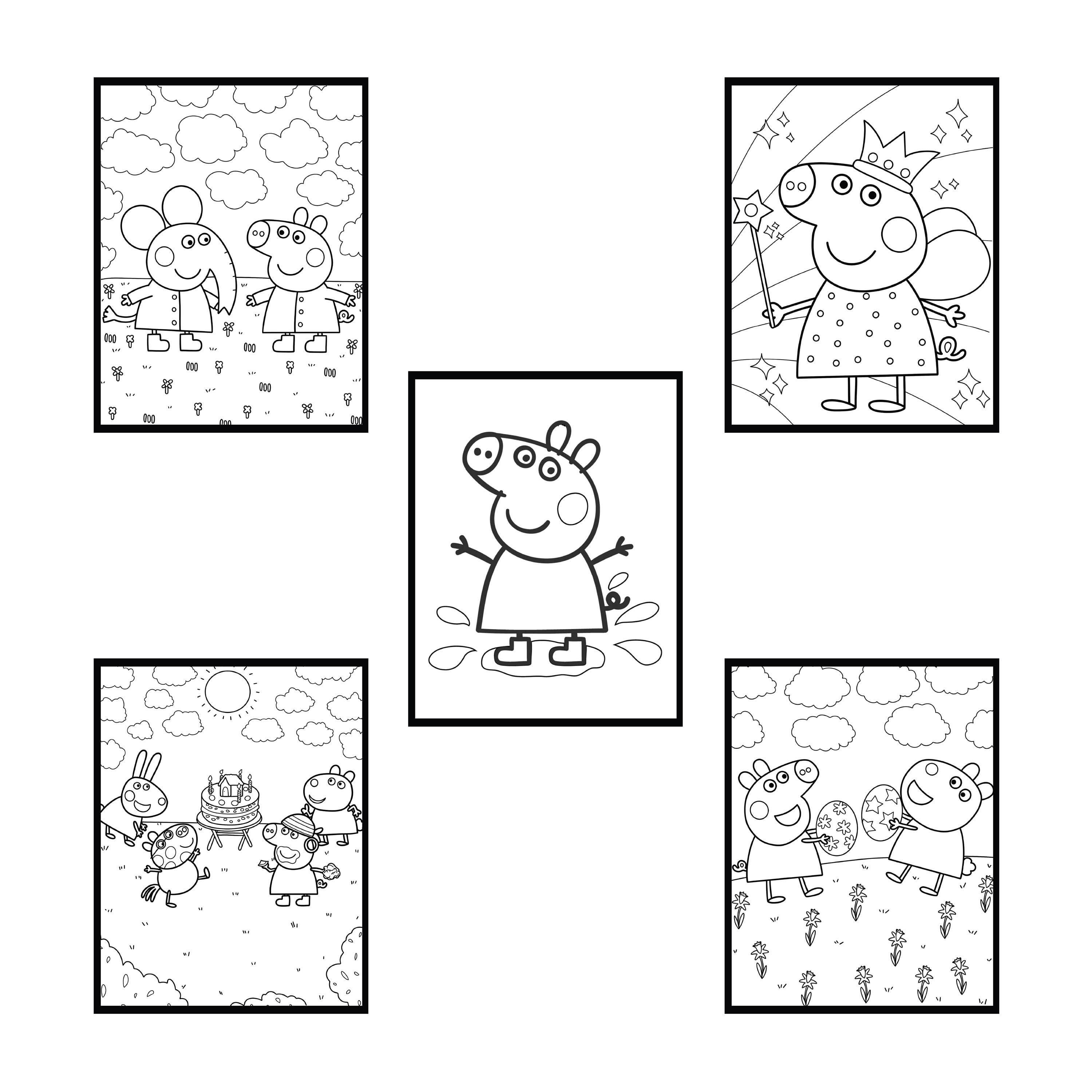 10 Peppa Pig Colouring Sheets for Kids - Digital Download - Peppa Pig ...