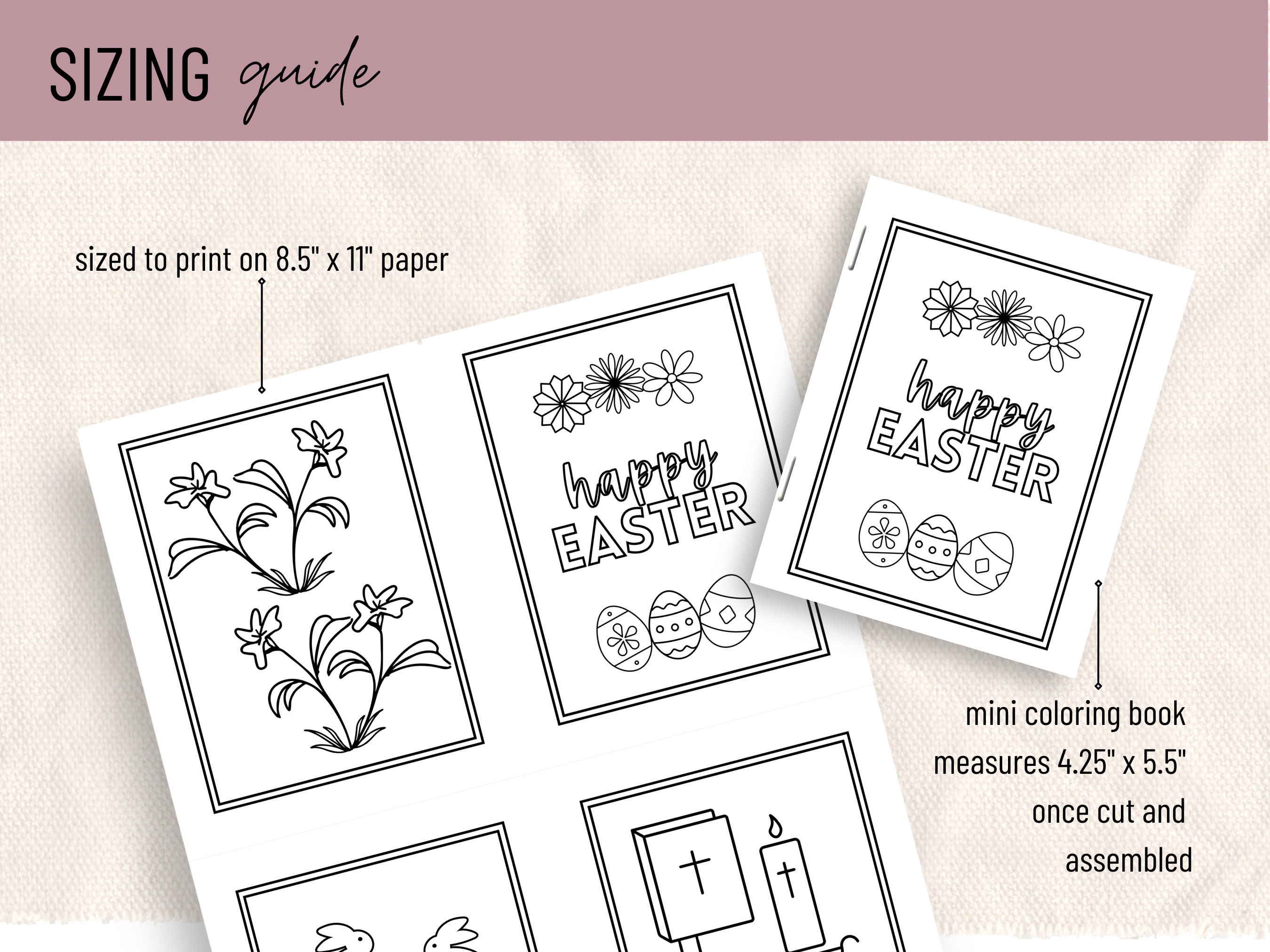 Printable Easter Mini Coloring Book | Religious Coloring Book | Easter ...