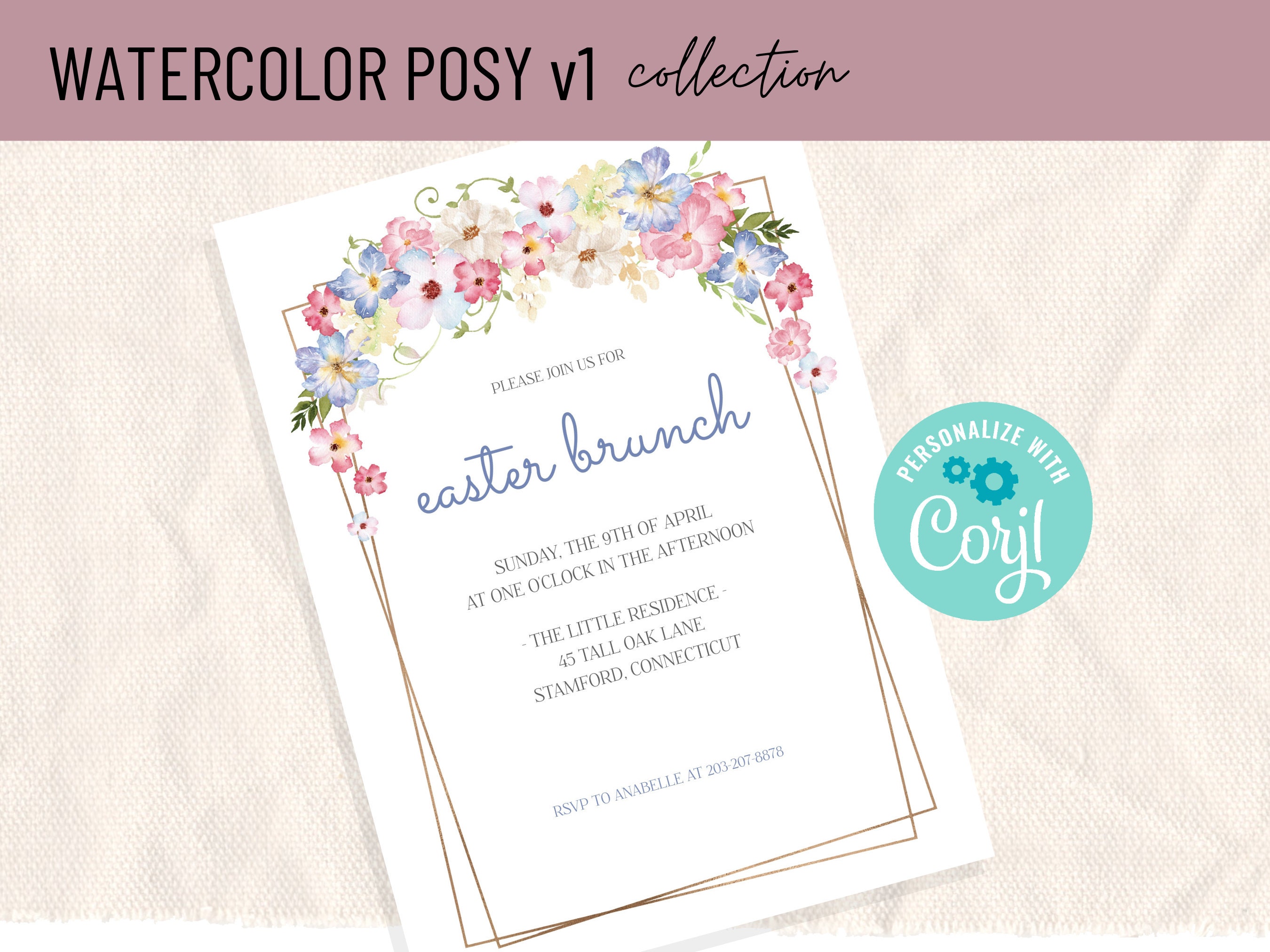 Printable Floral Invitation | Spring/summer-themed Invite | Watercolor ...
