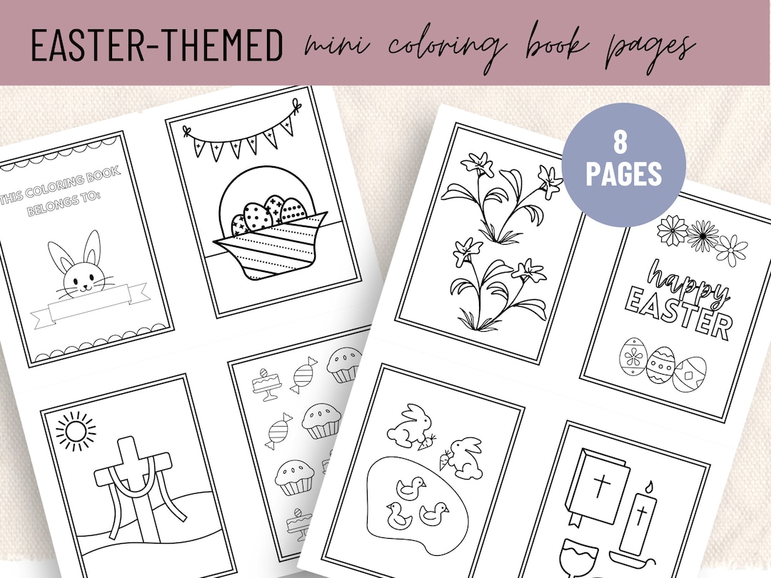 Printable Easter Mini Coloring Book | Religious Coloring Book | Easter ...