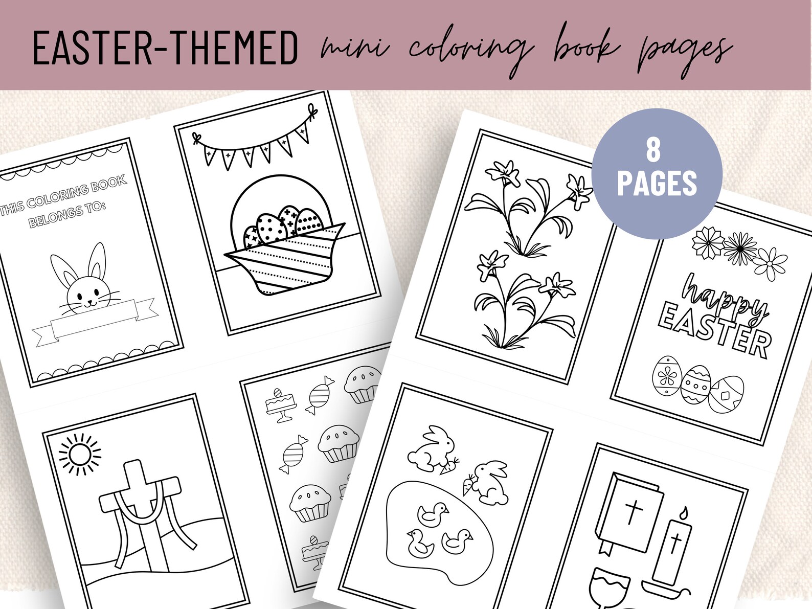 Printable Easter Mini Coloring Book | Religious Coloring Book | Easter ...
