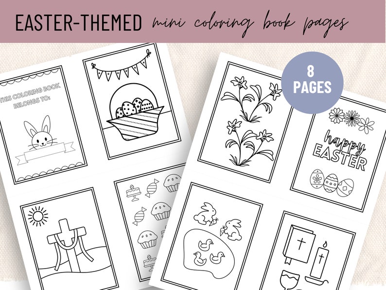 Printable Easter Mini Coloring Book | Religious Coloring Book | Easter ...