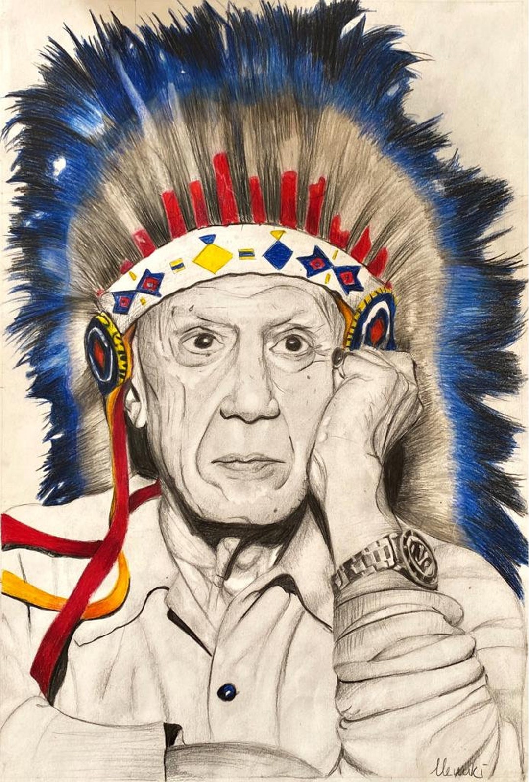 ORIGINAL - Portrait Illustration Pablo Picasso for Rolex - Art Print ...