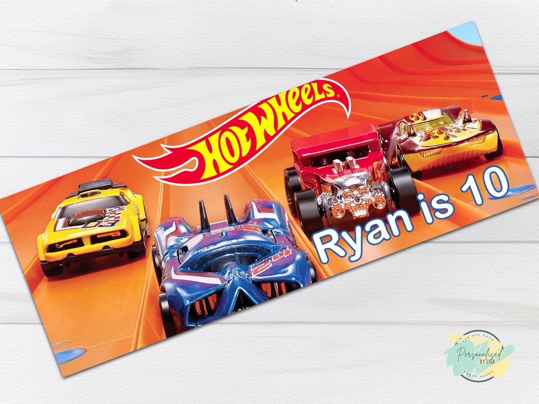 Personalised Birthday Banner Hot Wheels Theme Custom Boys or - Etsy