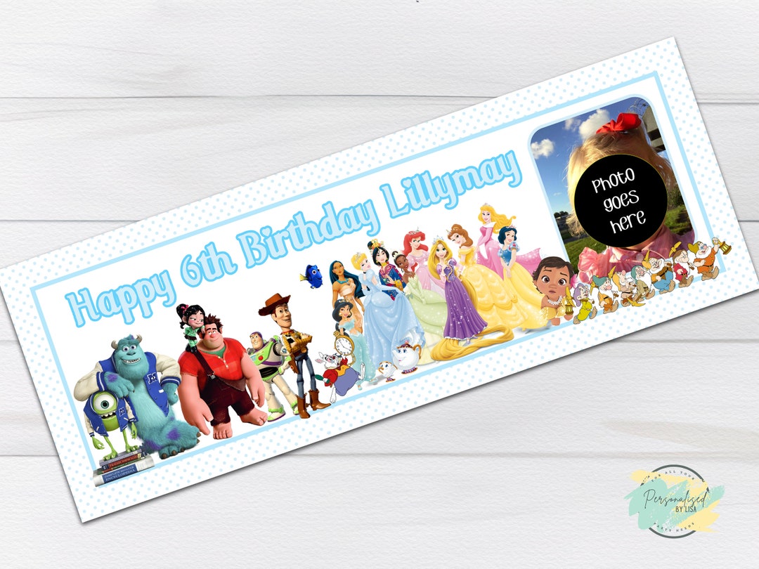 Personalised Birthday Banner Disney Theme Custom Boys or - Etsy