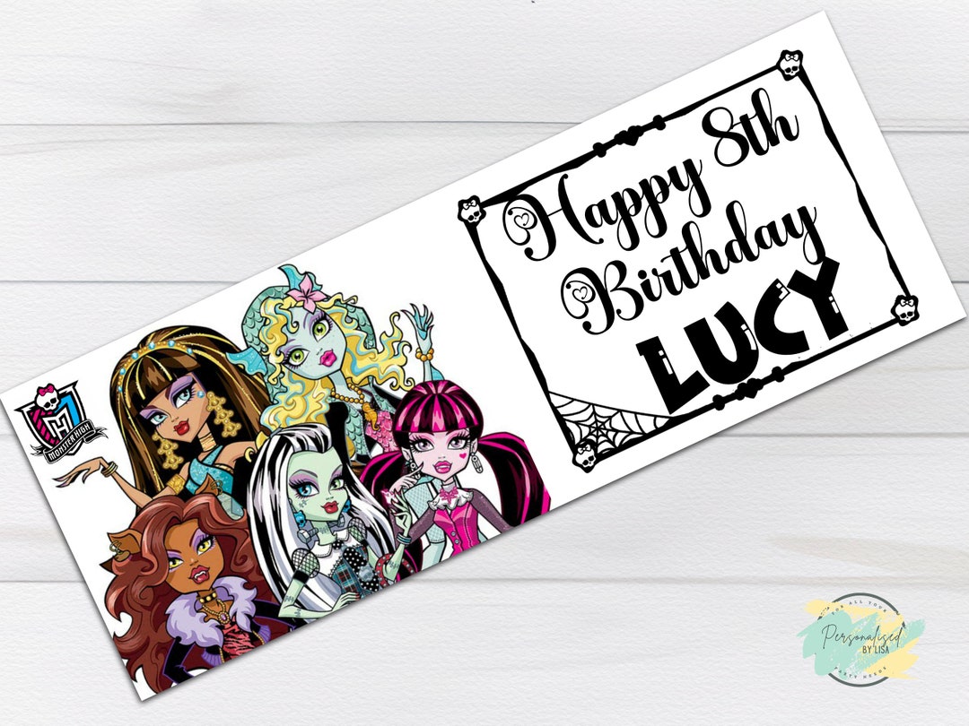 Personalised Birthday Banner Monster High Theme Custom Made - Etsy