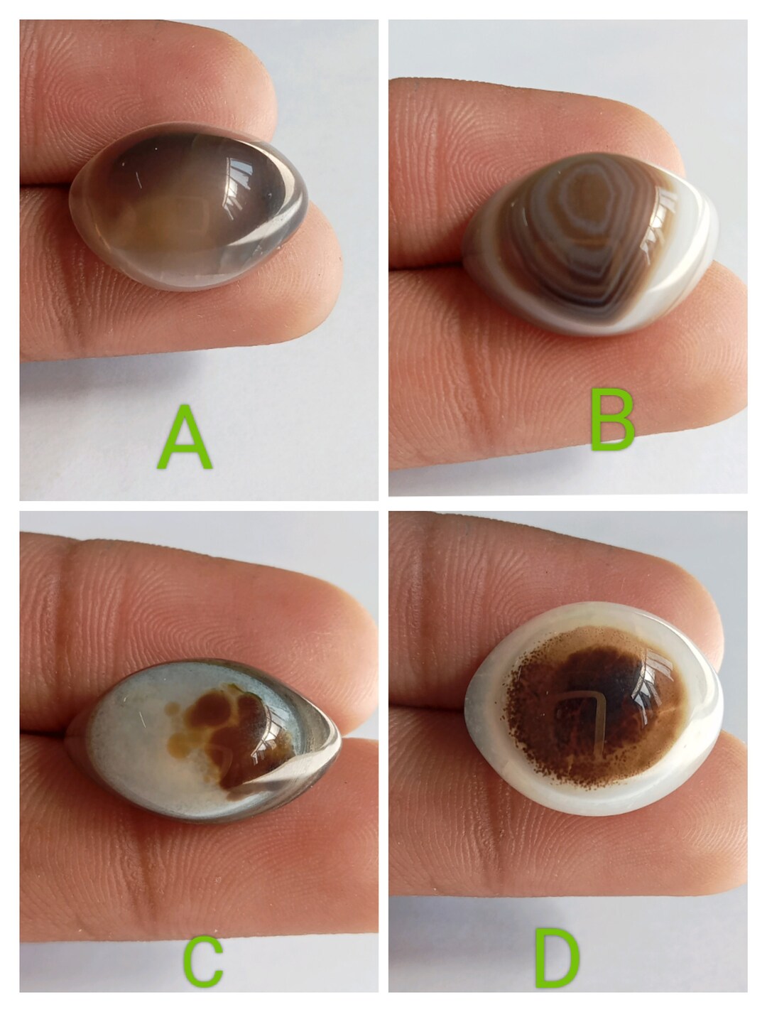 Natural Agate 100% Natural Agate Eye Banded Agate Eyes Cabochons ...