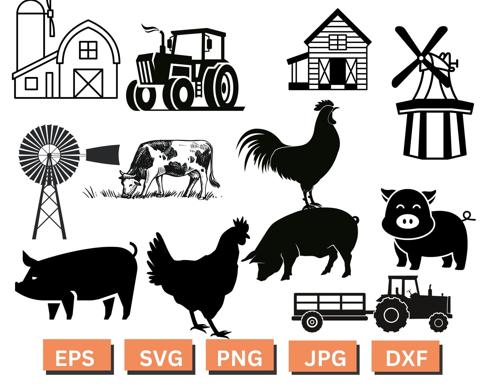 Farm Svg, Farm Life Svg, Farmhouse Svg, Farm Animal Svg, Farm Animals ...