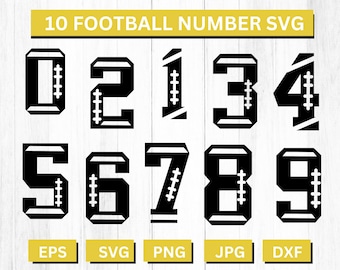 Football Numbers Font Png Football Clipart Football - Etsy