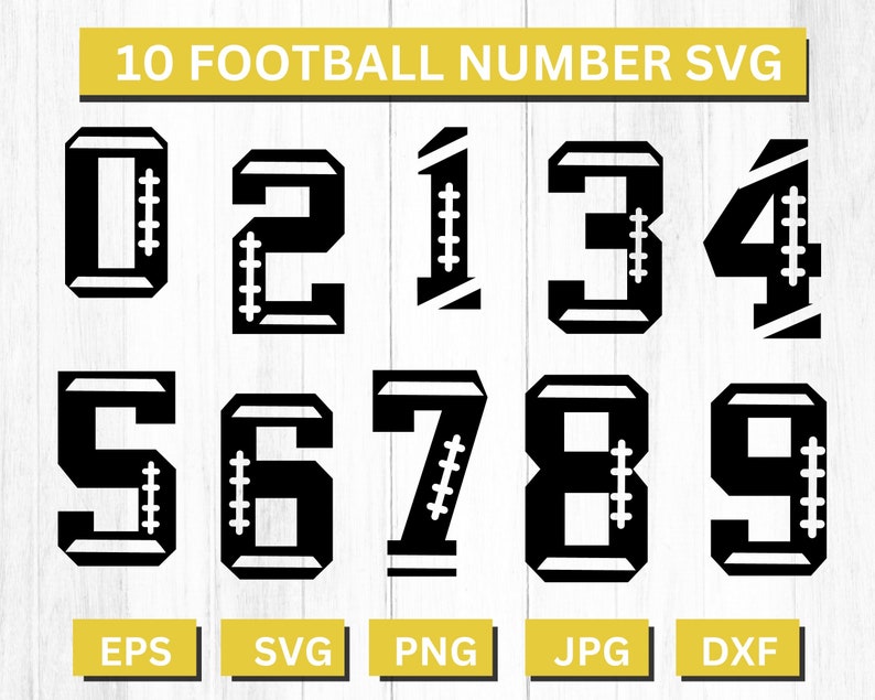 Football Numbers Svg, Football Cut File, Football Numbers Png, Football ...