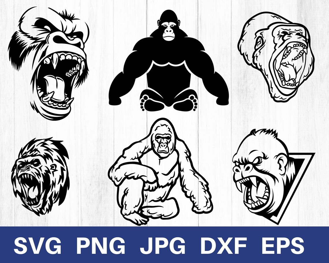 Gorilla Svg Monkey Svg Gorilla Png Gorilla Shirt Tshirt - Etsy
