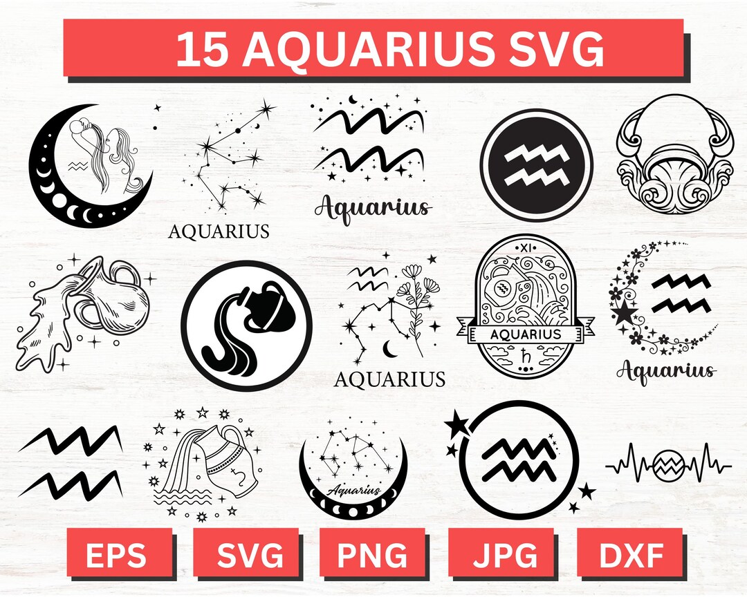 Aquarius Svg, Aquarius Png, Astrology Svg, Aquarius Cut File, Aquarius ...