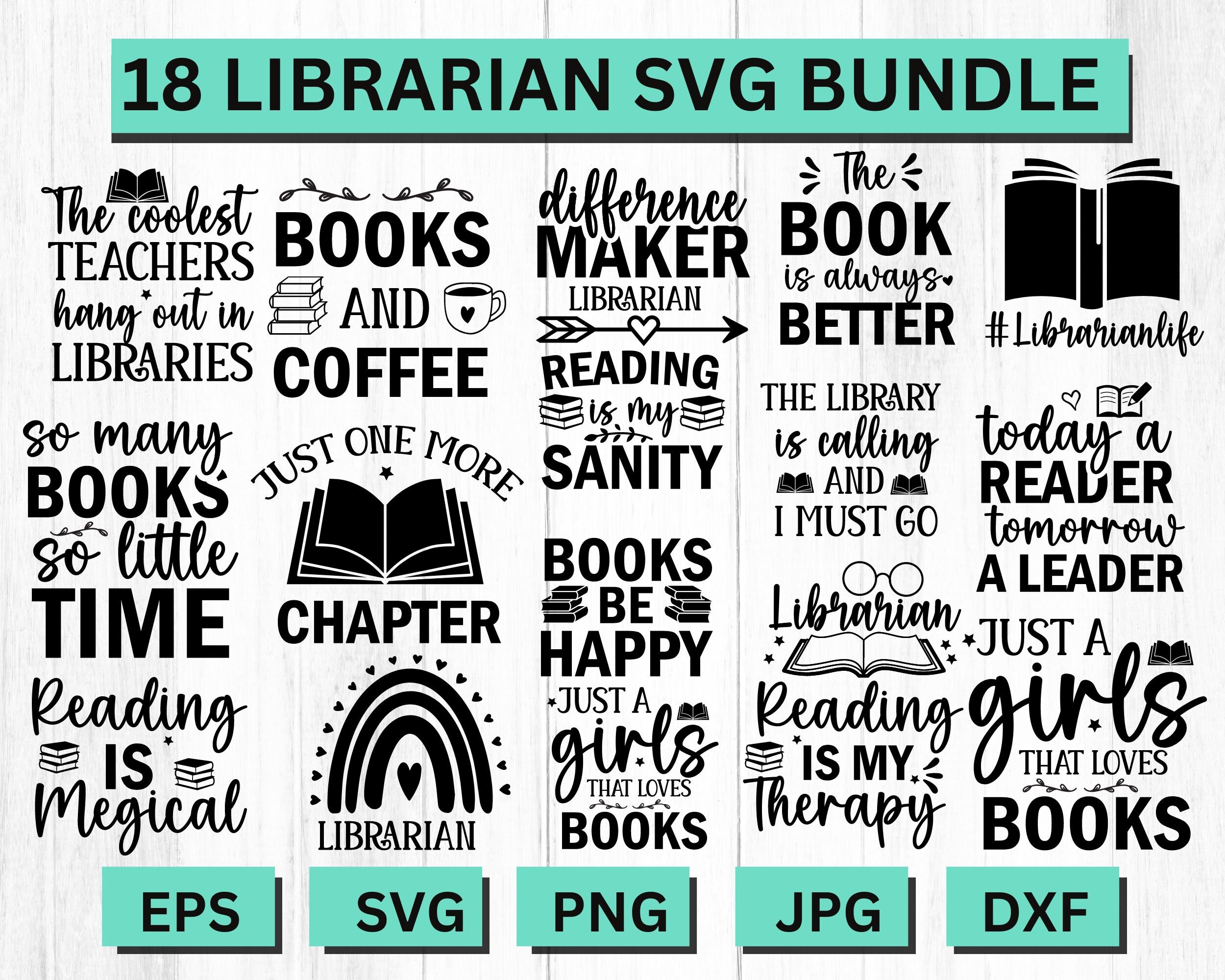 Librarian Svg, Book Lover Svg, Reading Svg, Library Svg, Bookworm Svg ...
