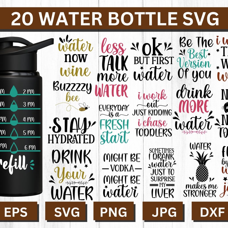 Water Bottle Svg - Etsy