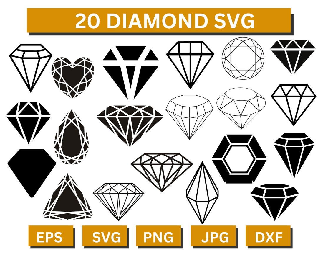 Diamond Svg, Diamond Clipart, Diamond Ring Svg, Diamonds Svg, Crystal ...