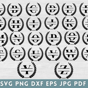 Split Letter Svg, Split Monogram Svg, Alphabet Svg, Split Monogram, Svg ...