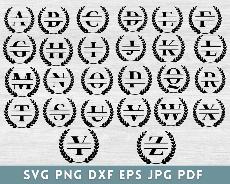 Split Letter Svg Split Monogram Svg Alphabet Svg Split - Etsy