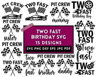 Two Fast Birthday Svg, Two Fast Birthday Png, Svg Files for Shirts ...
