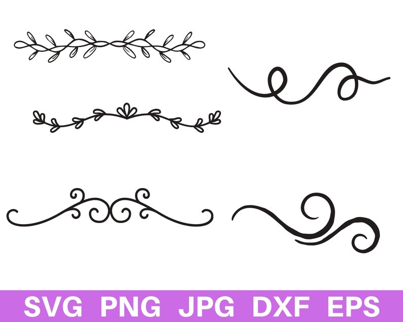 Decorative Lines Svg Bundle, Vector Files, Digital Download, Decorative ...