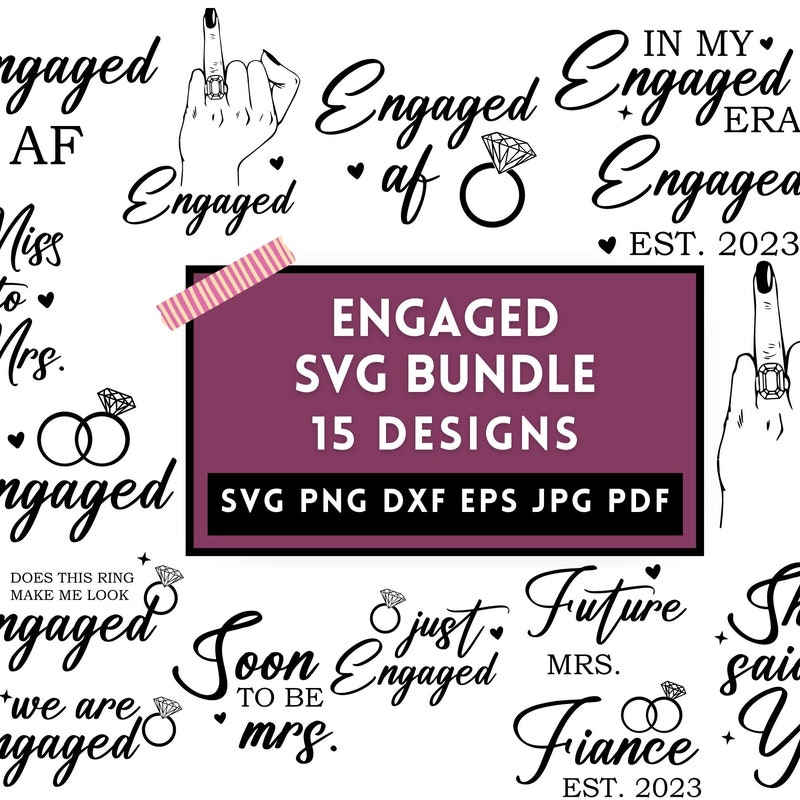 Engaged Svg - Etsy