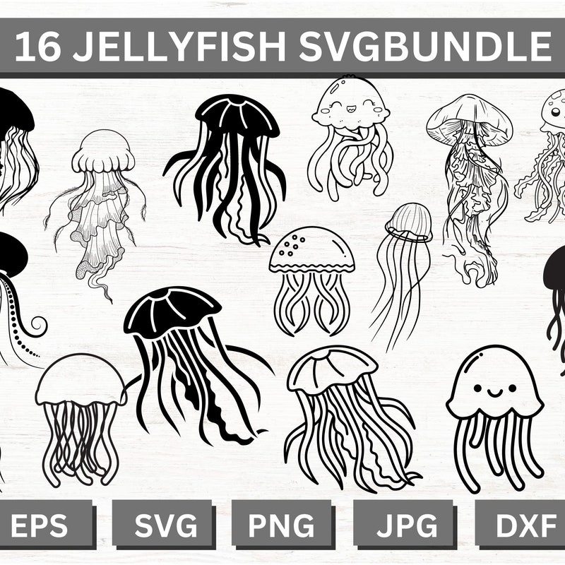 Jellyfish Clipart - Etsy