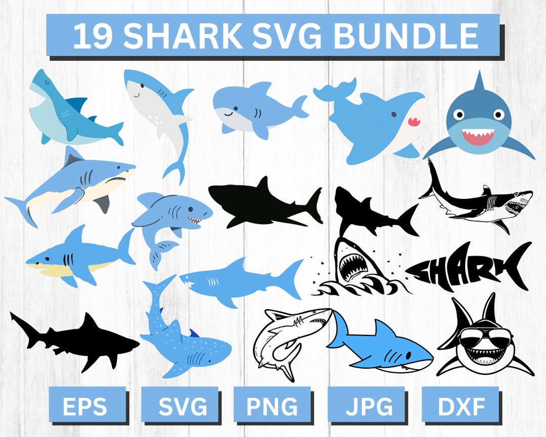 Shark Svg Bundle, Animal Svg, Shark Png, Shark Design Svg, Shark Shirt ...