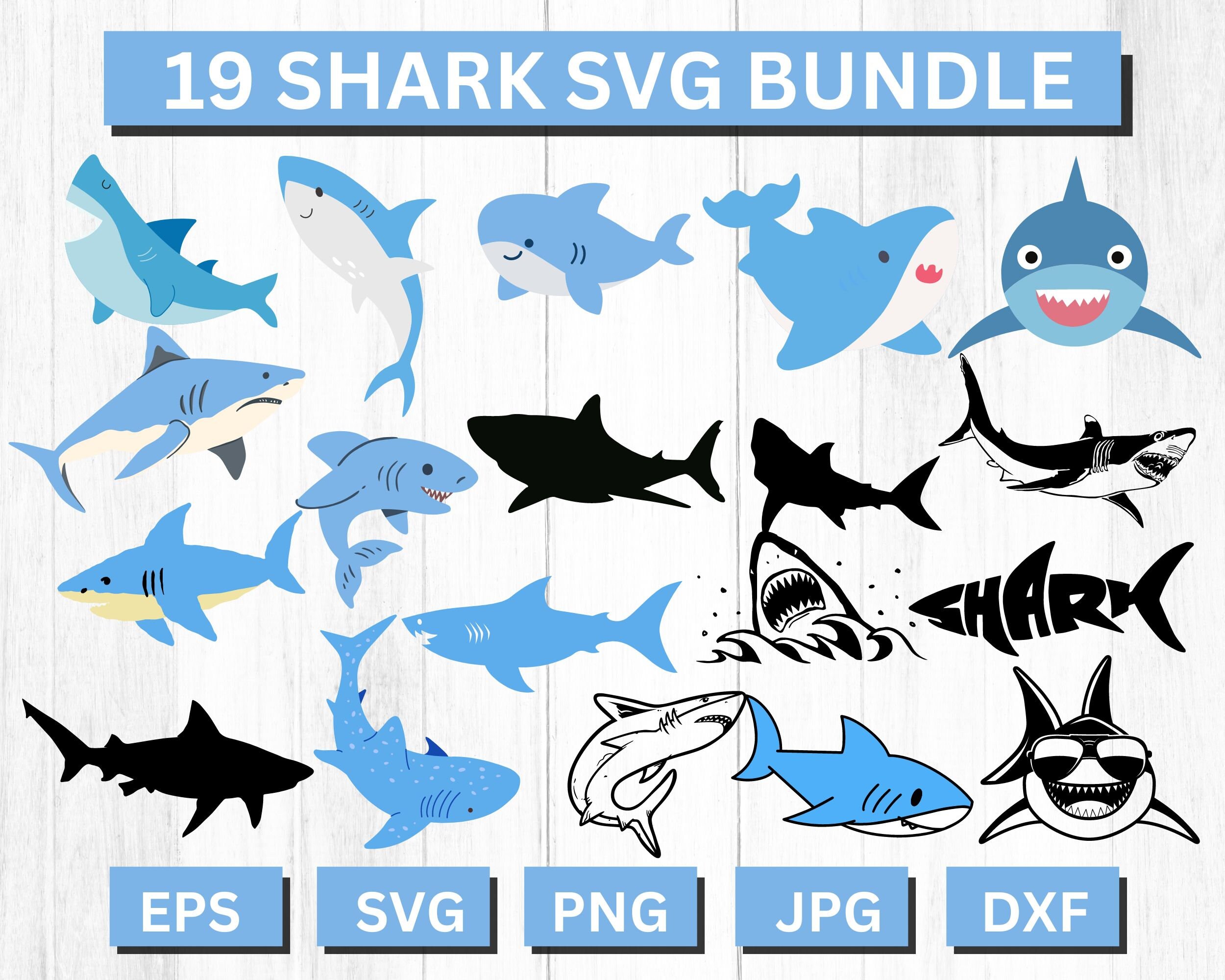 Shark Svg Bundle, Animal Svg, Shark Png, Shark Design Svg, Shark Shirt ...